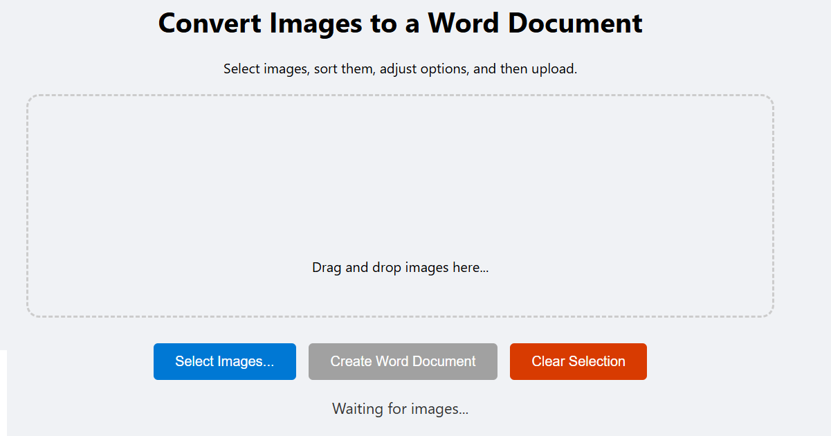 Convert Images to a Word Document Table - online tool, for free